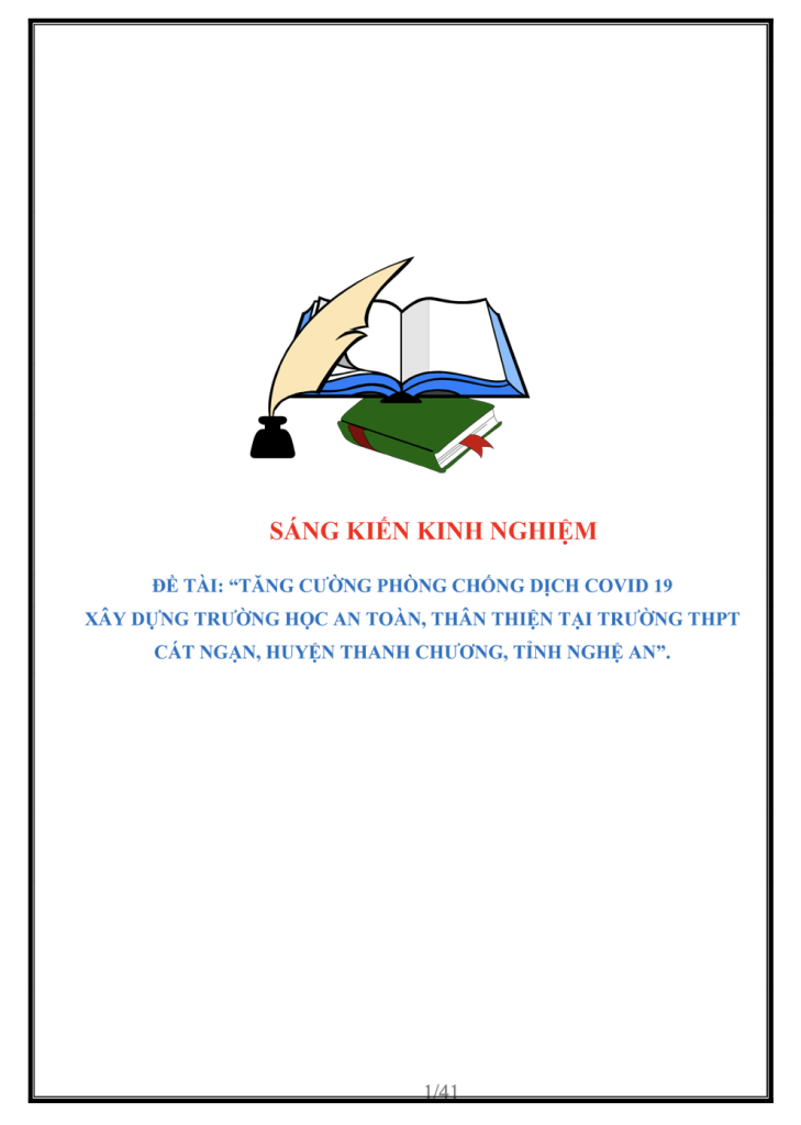 SKKN Tăng cường phòng chống Covid 19, xây dựng trường học an toàn, thân ...