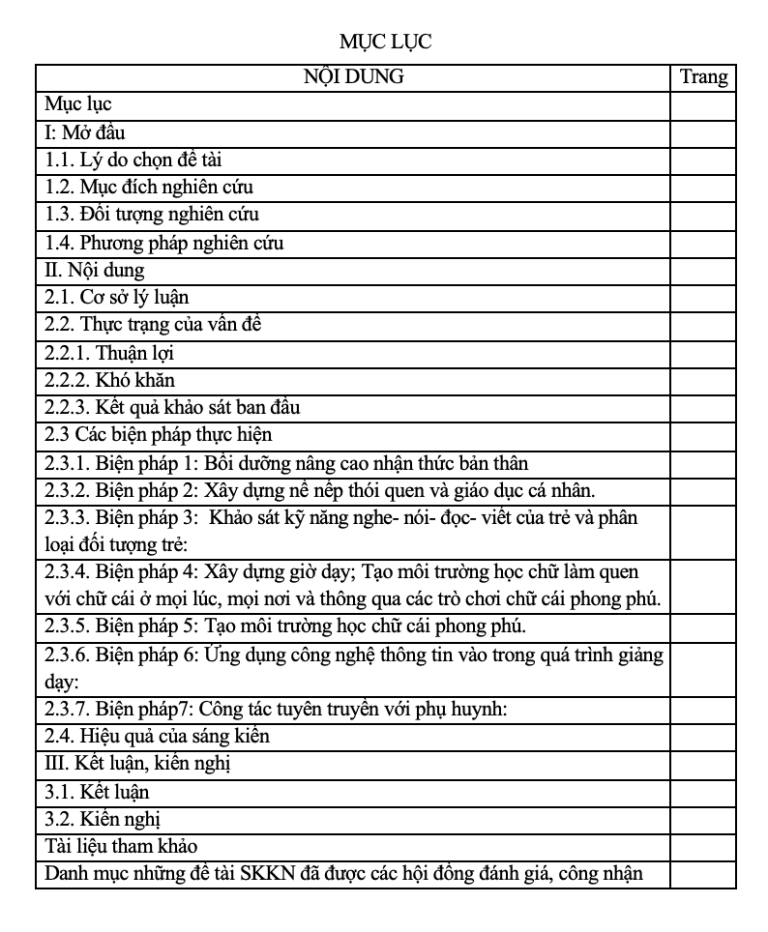 SKKN Một số biện pháp nâng cao chất lượng cho trẻ làm quen chữ cái tại lớp mẫu giáo 5 - 6 tuổi