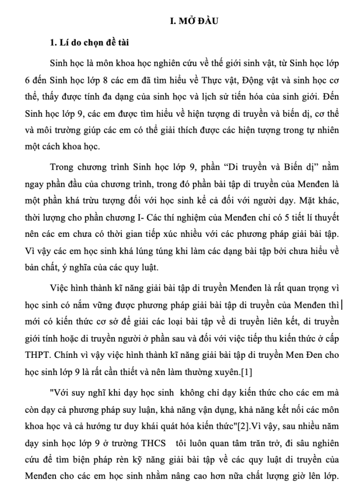 SKKN Một vài kinh nghiệm hình thành kỹ năng giải bài tập di truyền ...