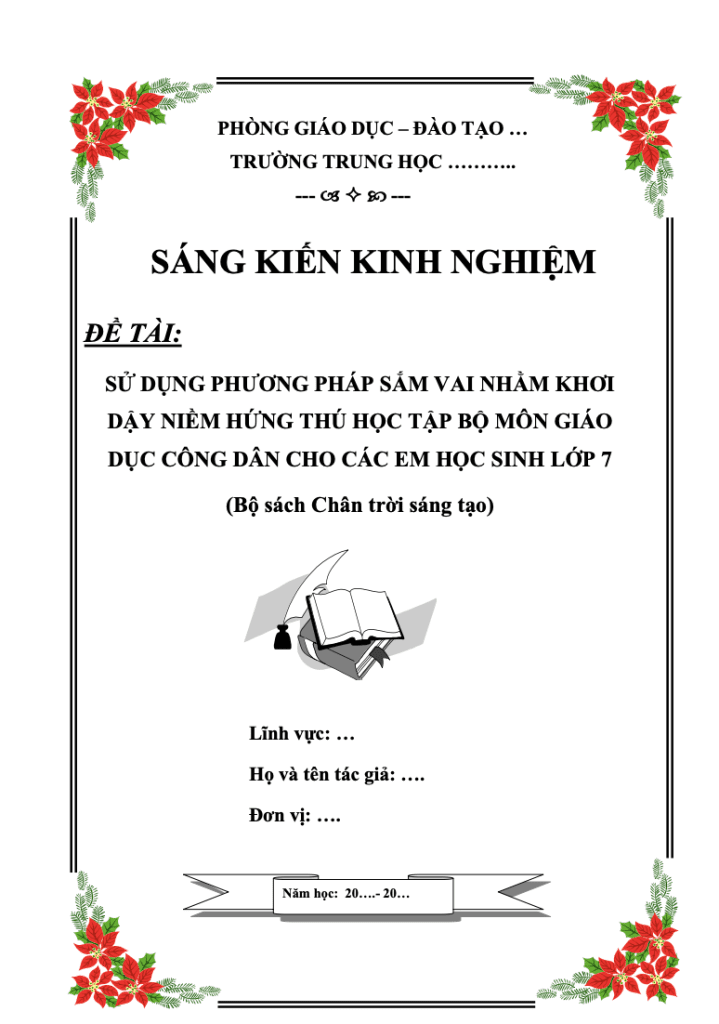 SKKN Sử dụng phương pháp sắm vai nhằm khơi dậy niềm hứng thú học tập bộ ...
