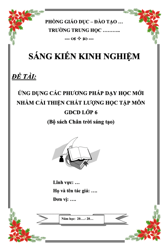 Top 70 đề tài sáng kiến kinh nghiệm môn GDCD THCS lớp 6,7,8,9